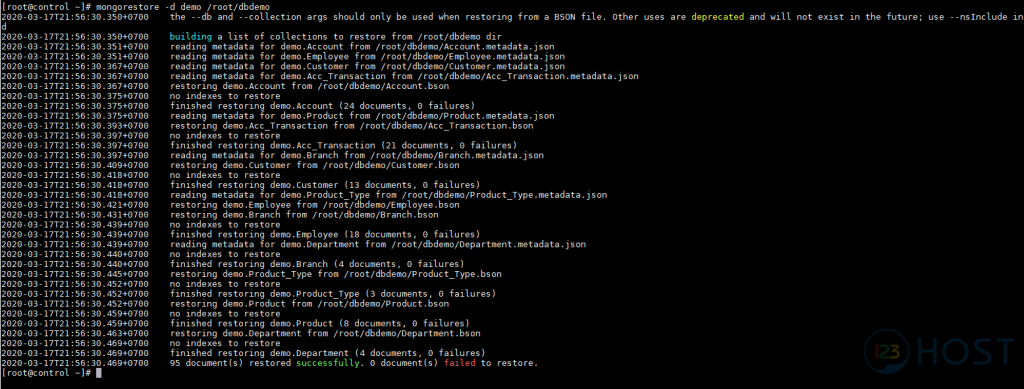 Hướng Dẫn Backup và Restore trên MongoDB - Tài liệu 123Host